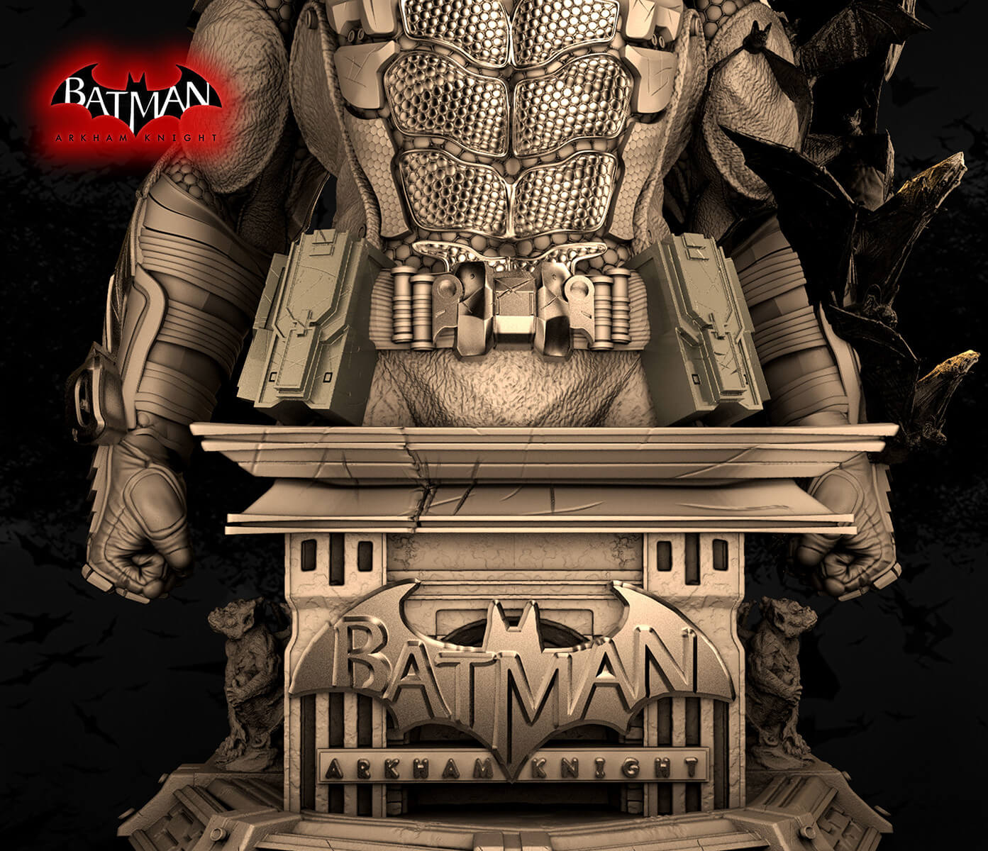 Batman Arkham Knight Bust - 3D Print Model by 3DModelDesigner