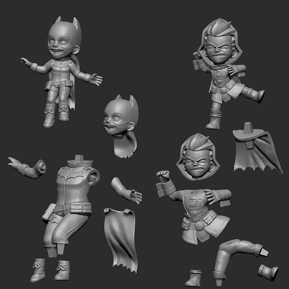 Batman With Kids - 3D Print Model by 3DModelDesigner