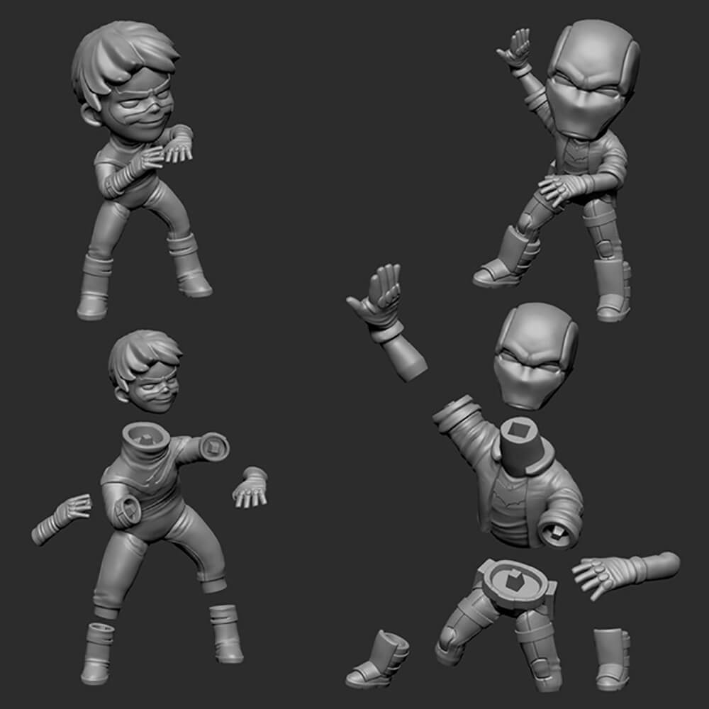 Batman With Kids - 3D Print Model by 3DModelDesigner