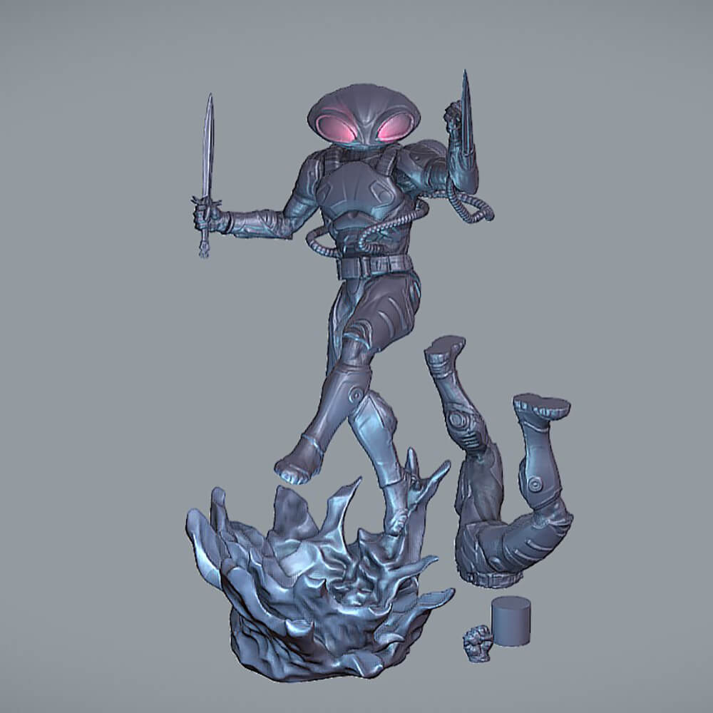 Black Manta Statue - 3D Model by 3DModelDesigner