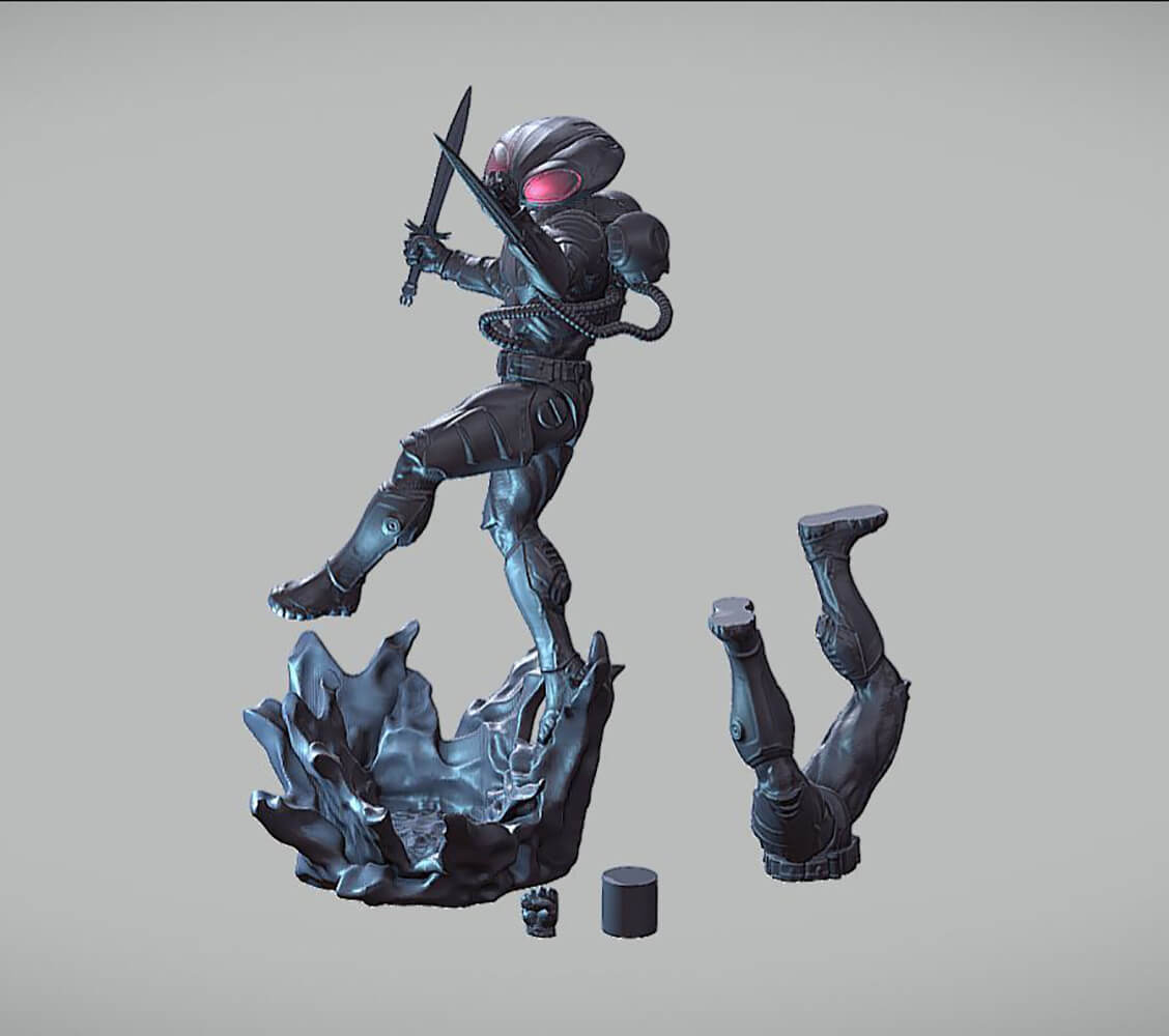 Black Manta Statue - 3D Model by 3DModelDesigner