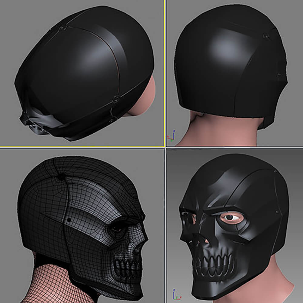 Black Mask Arkham Knight Helmet - 3D Model by 3DModelDesigner