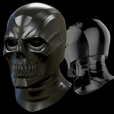 Black Mask Arkham Knight Helmet - 3D Model by 3DModelDesigner