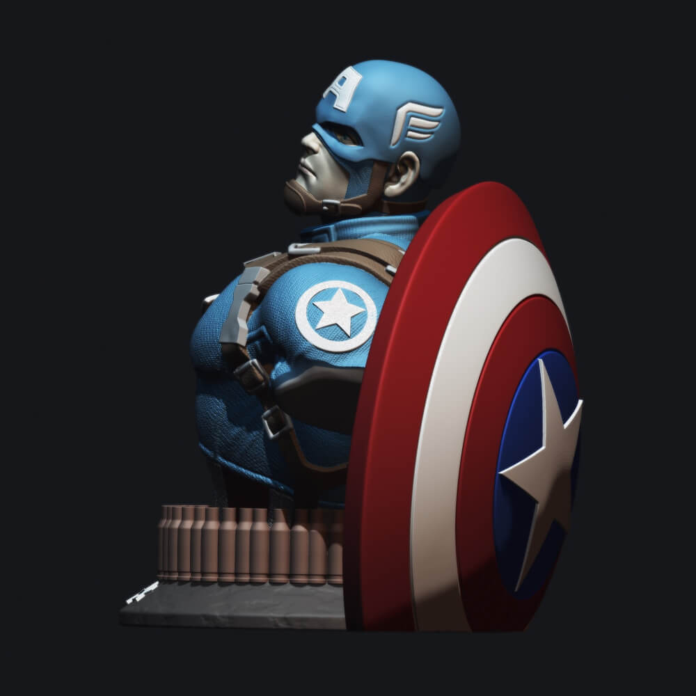 Captain America Bust - 3D Model by 3DModelDesigner