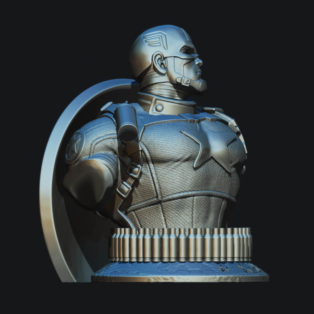 Captain America Bust - 3D Model by 3DModelDesigner
