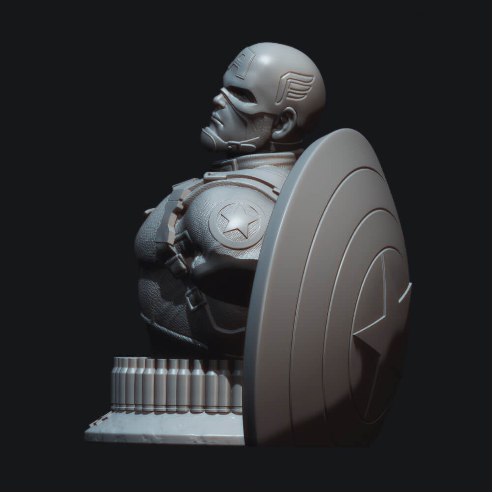 Captain America Bust - 3D Model by 3DModelDesigner