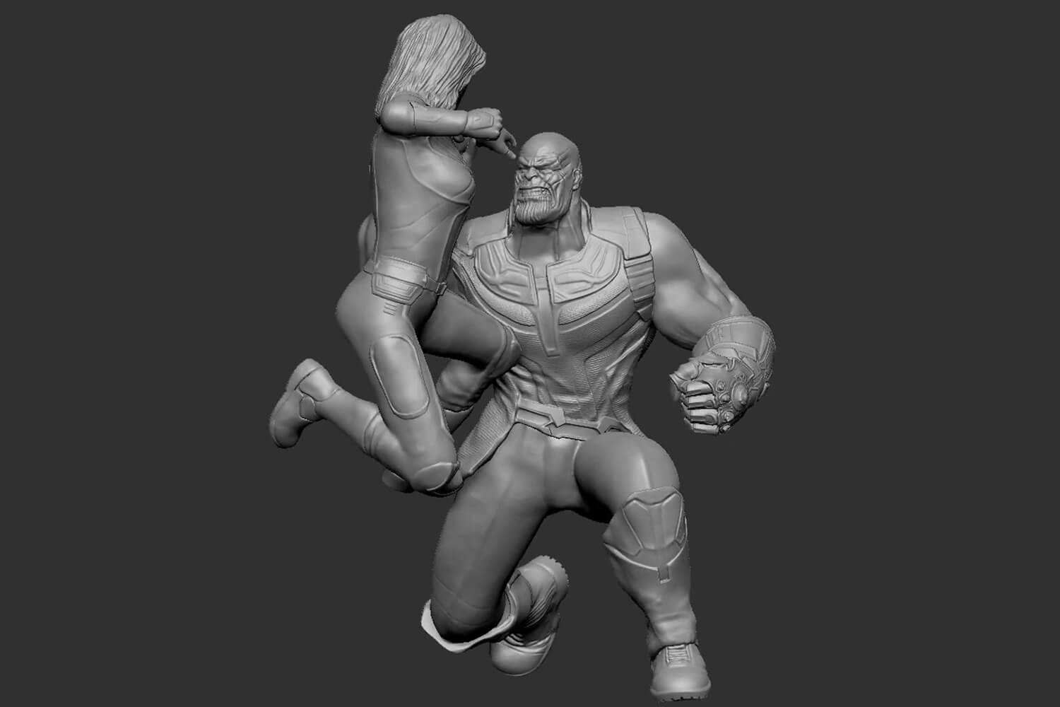 Captain Marvel Vs Thanos - 3D Model by 3DModelDesigner