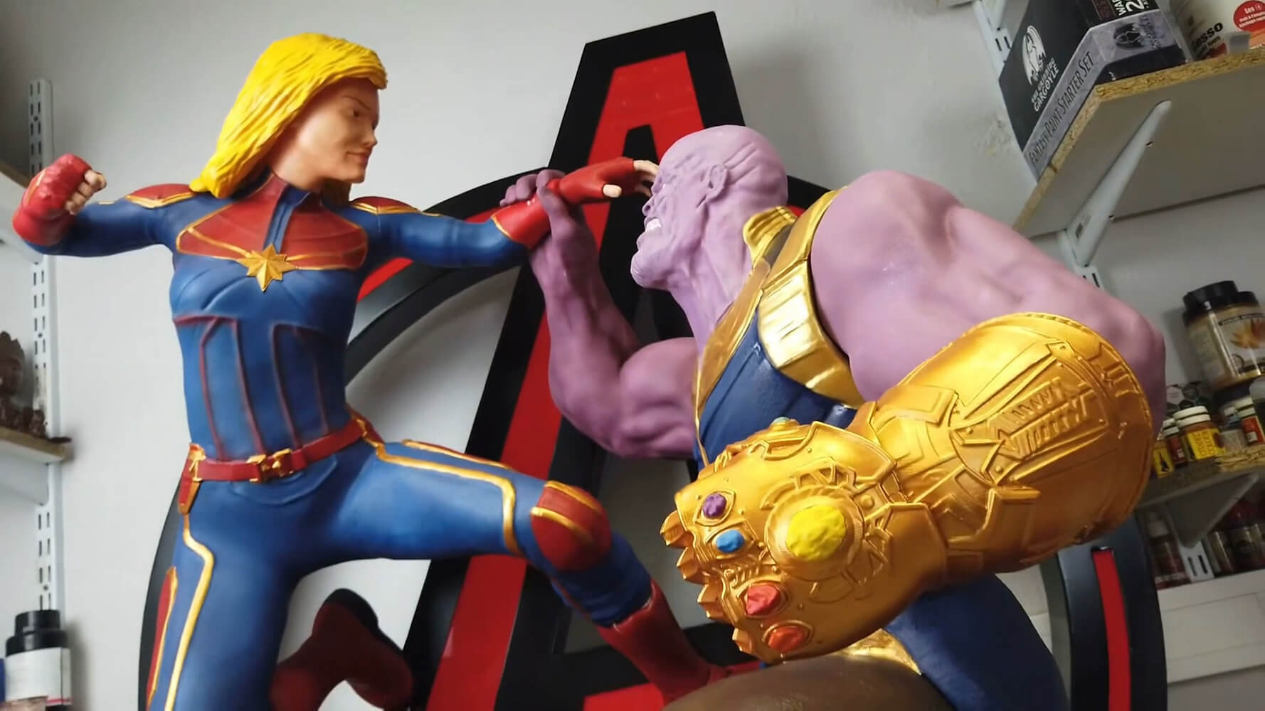 Captain Marvel Vs Thanos - 3D Model by 3DModelDesigner