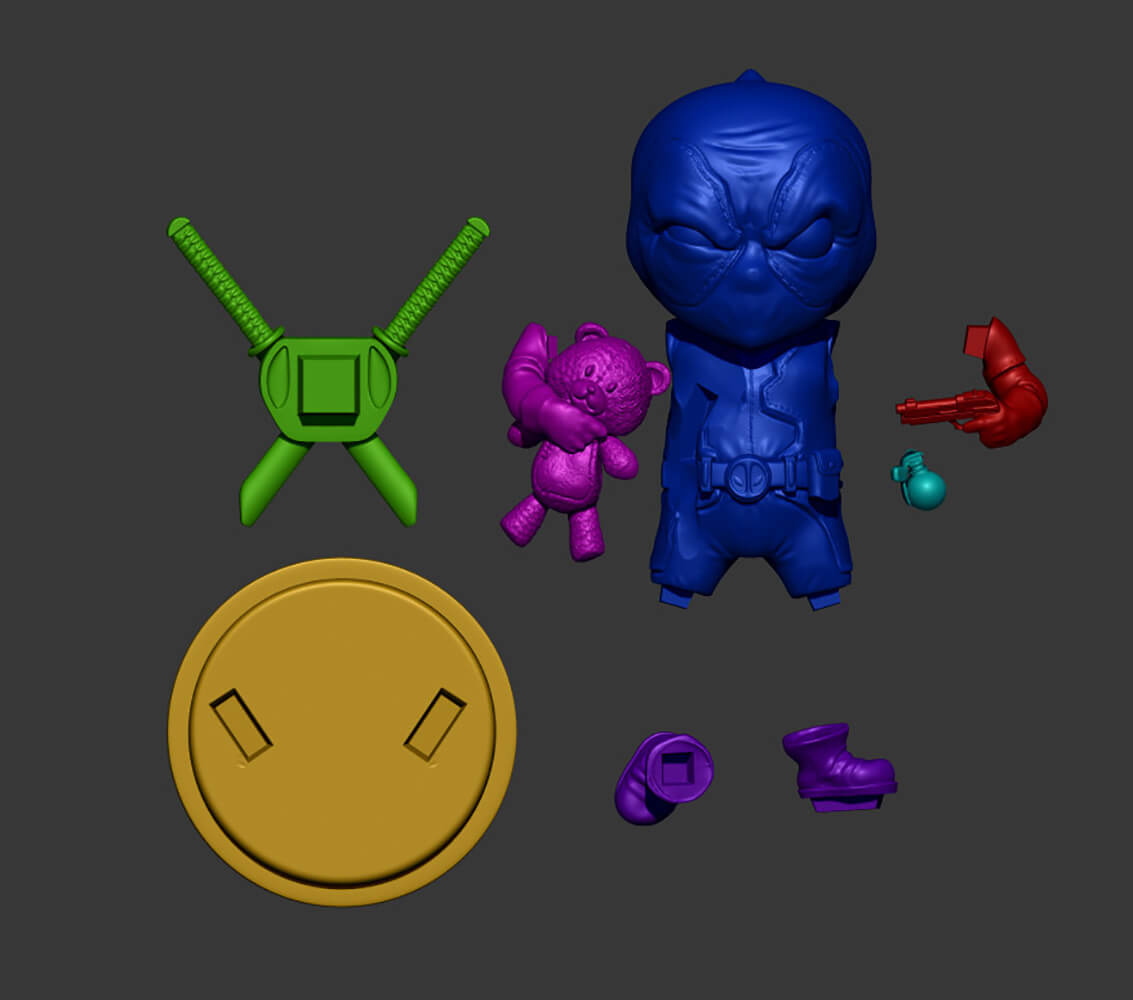 Chibi Deadpool - 3D Print Model by 3DModelDesigner