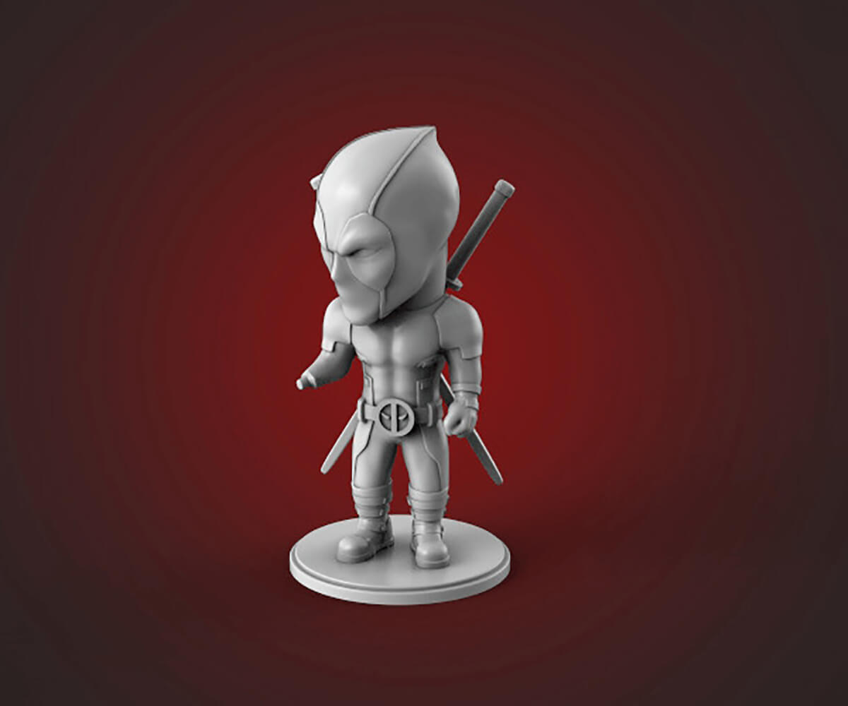 Chibi Deadpool - 3D Print Model by 3DModelDesigner