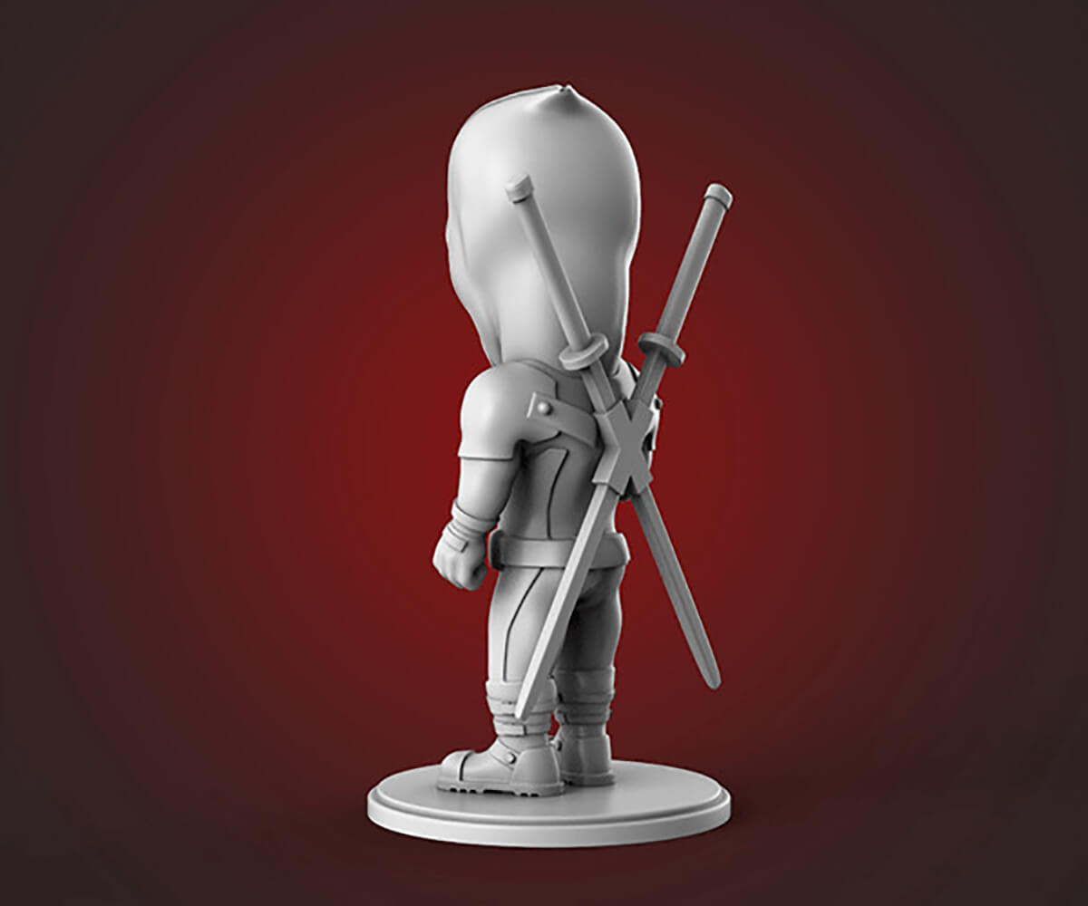 Chibi Deadpool - 3D Print Model by 3DModelDesigner