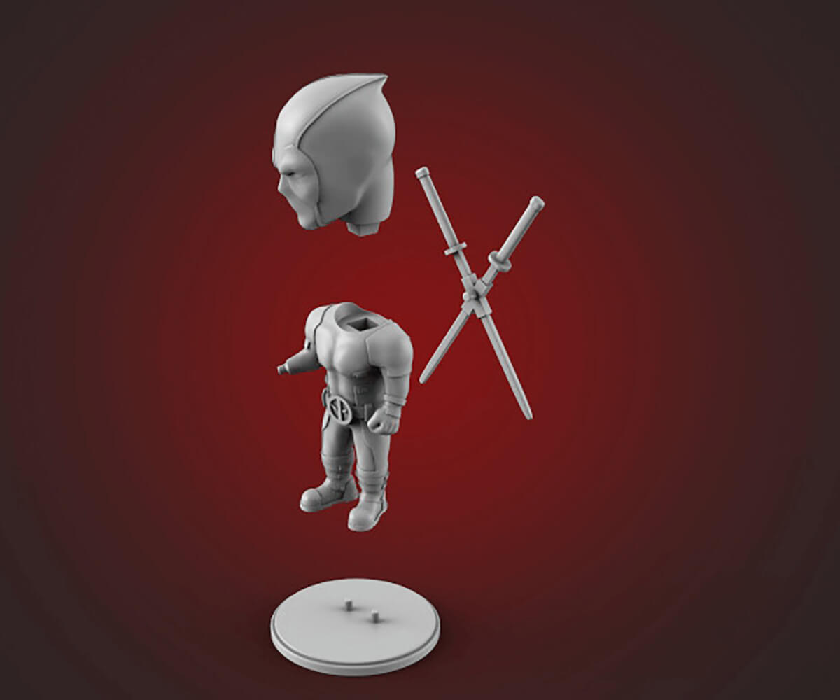 Chibi Deadpool - 3D Model by 3DModelDesigner