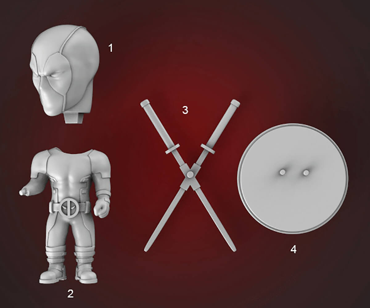 Chibi Deadpool - 3D Model by 3DModelDesigner