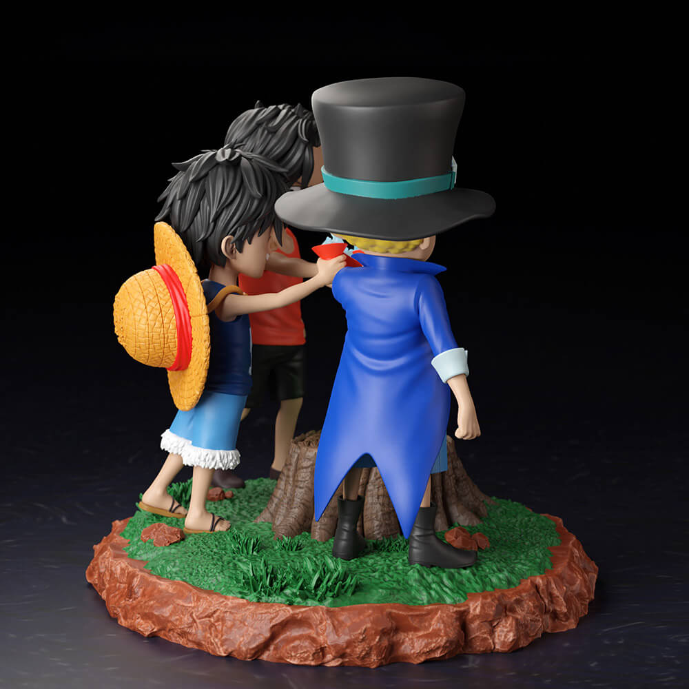Childhood Luffy Ace and Sabo - One Piece 3D Model by 3DModelDesigner