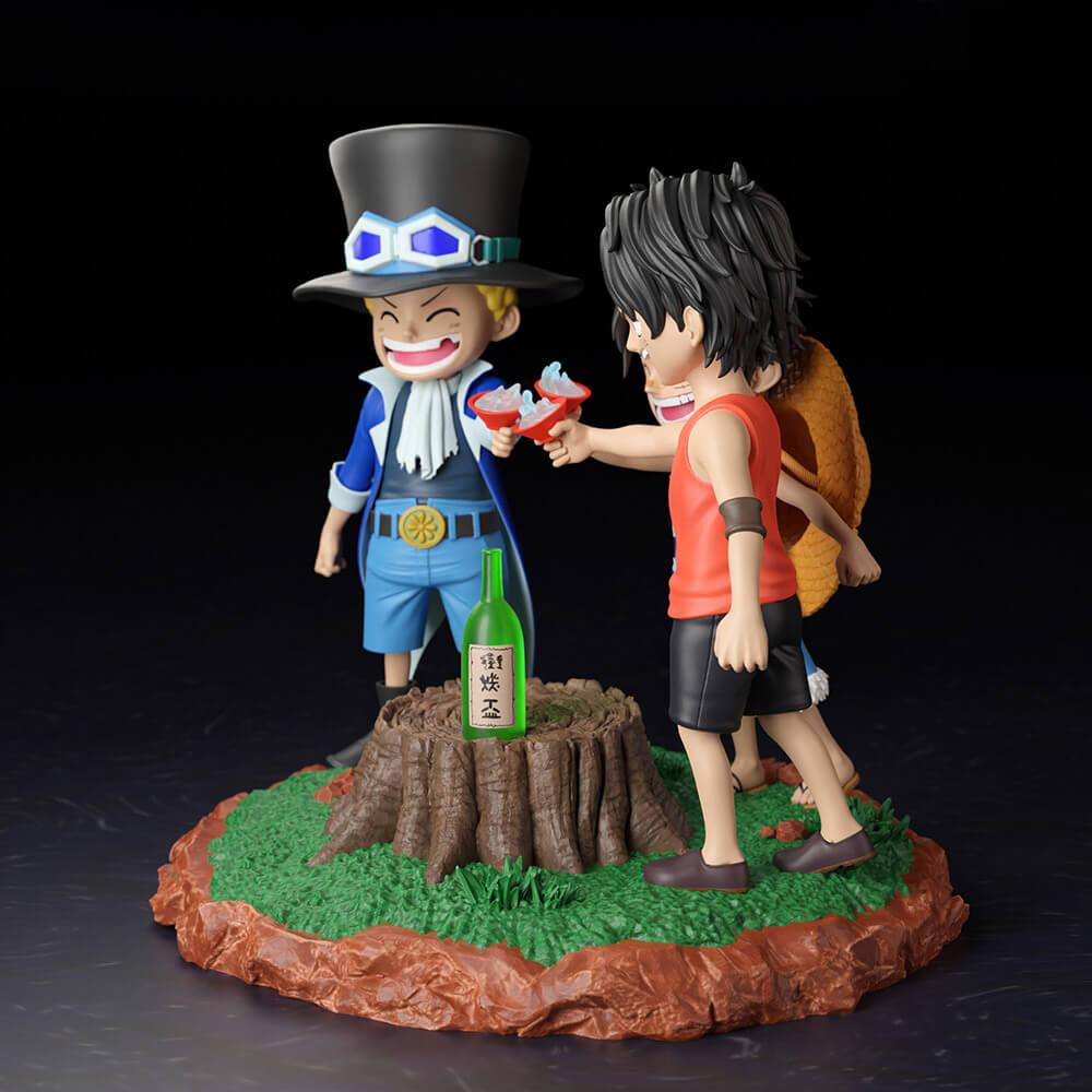 Childhood Luffy Ace and Sabo - One Piece 3D Print Model by 3DModelDesigner