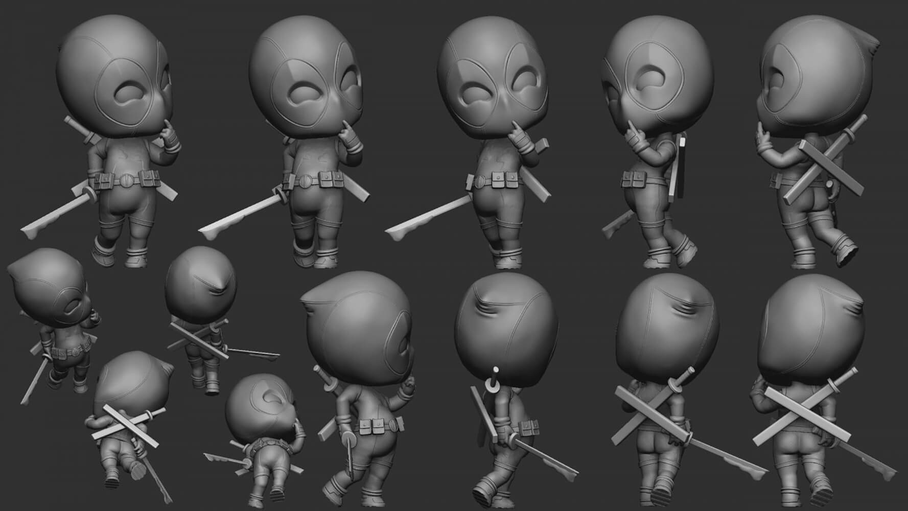 Deadpool Chibi - 3D Print Model by 3DModelDesigner