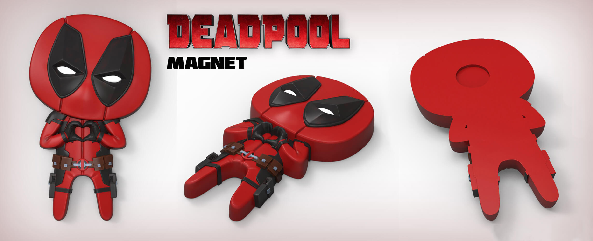 Deadpool Feel The Love Magnet - 3D Print Model by 3DModelDesigner