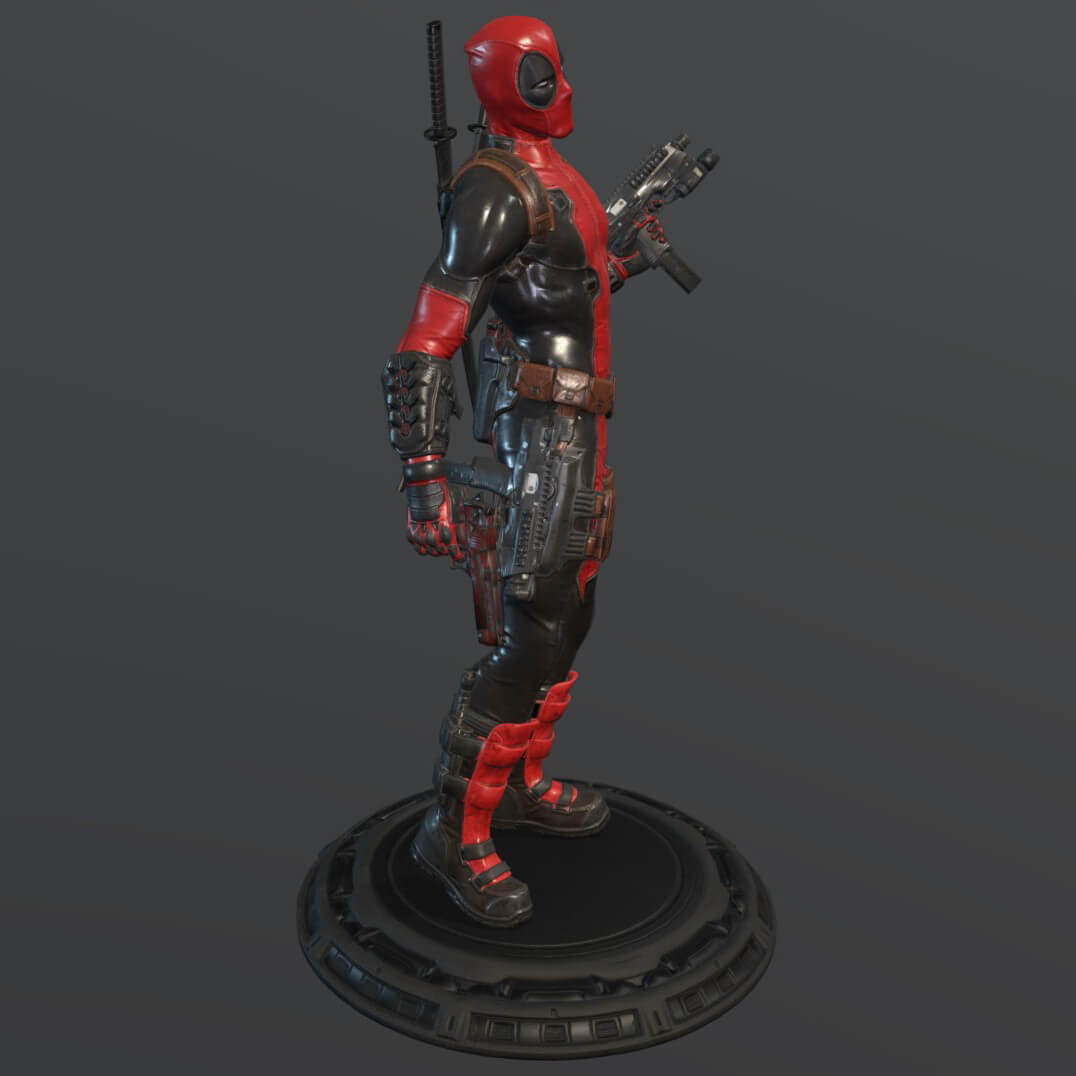 Deadpool Statues - 3D Model by 3DModelDesigner