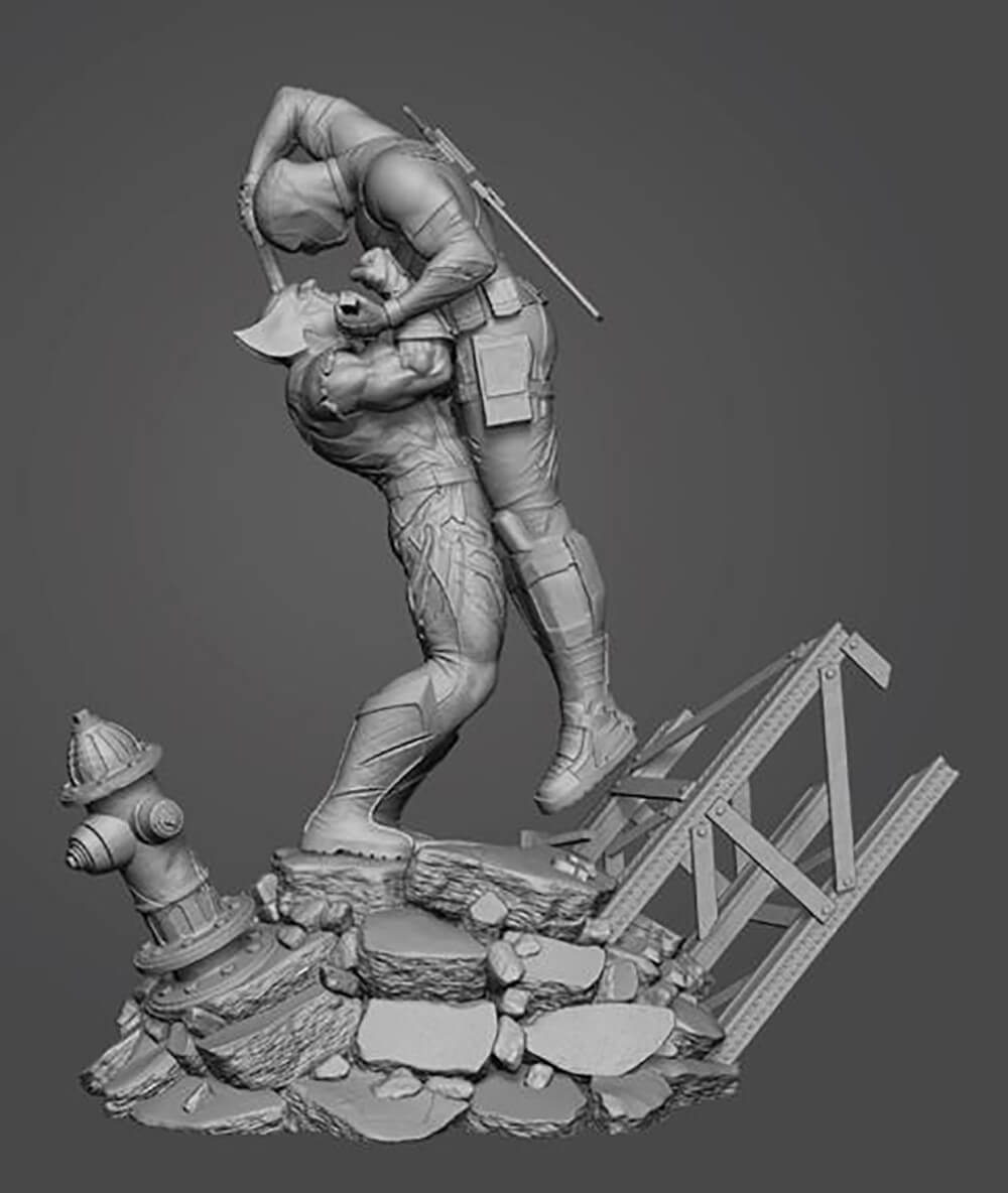 Deadpool Vs Wolverine - 3D Model by 3DModelDesigner