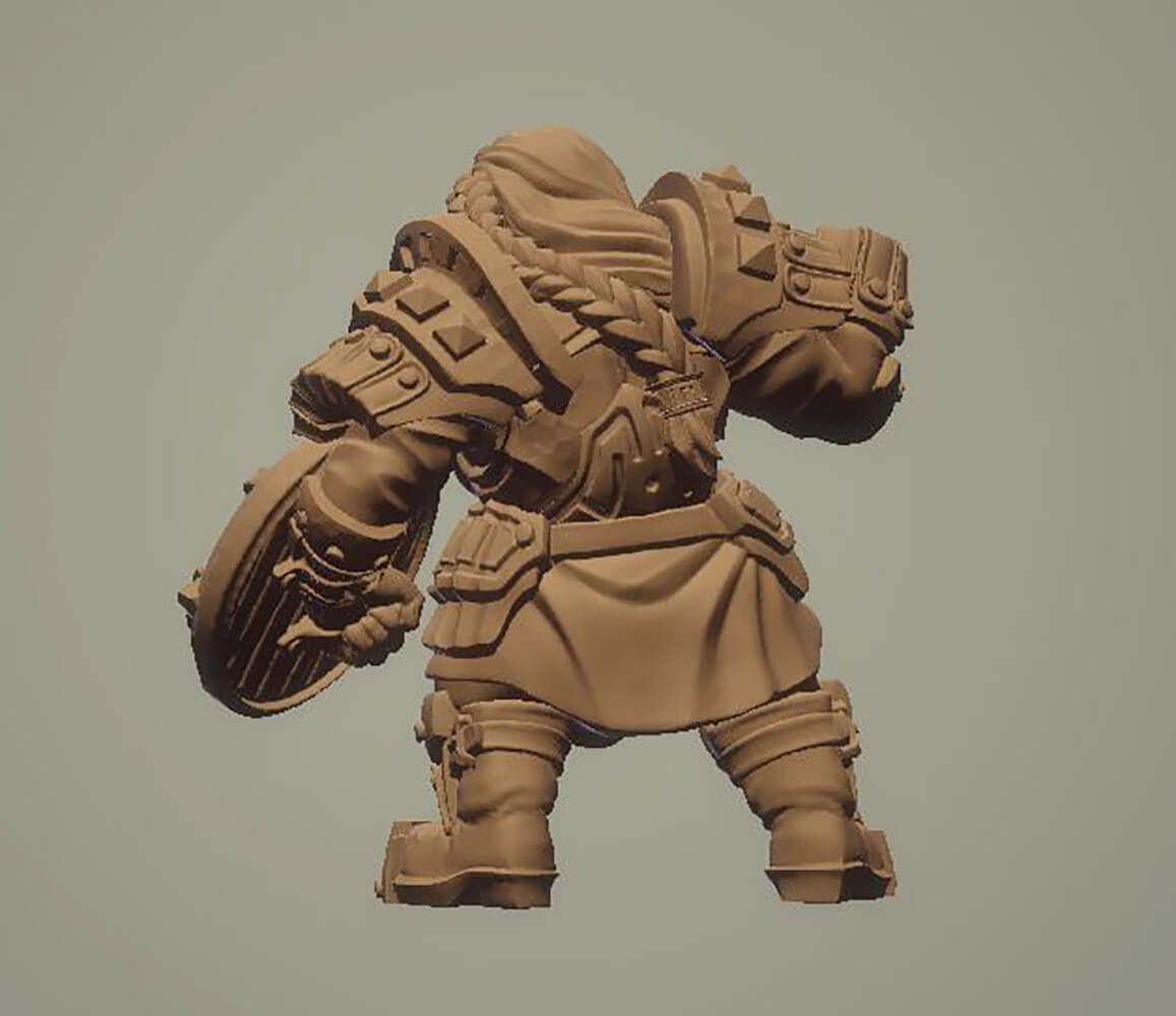 Dwarf Defender Female With Ax - 3D Model by 3DModelDesigner