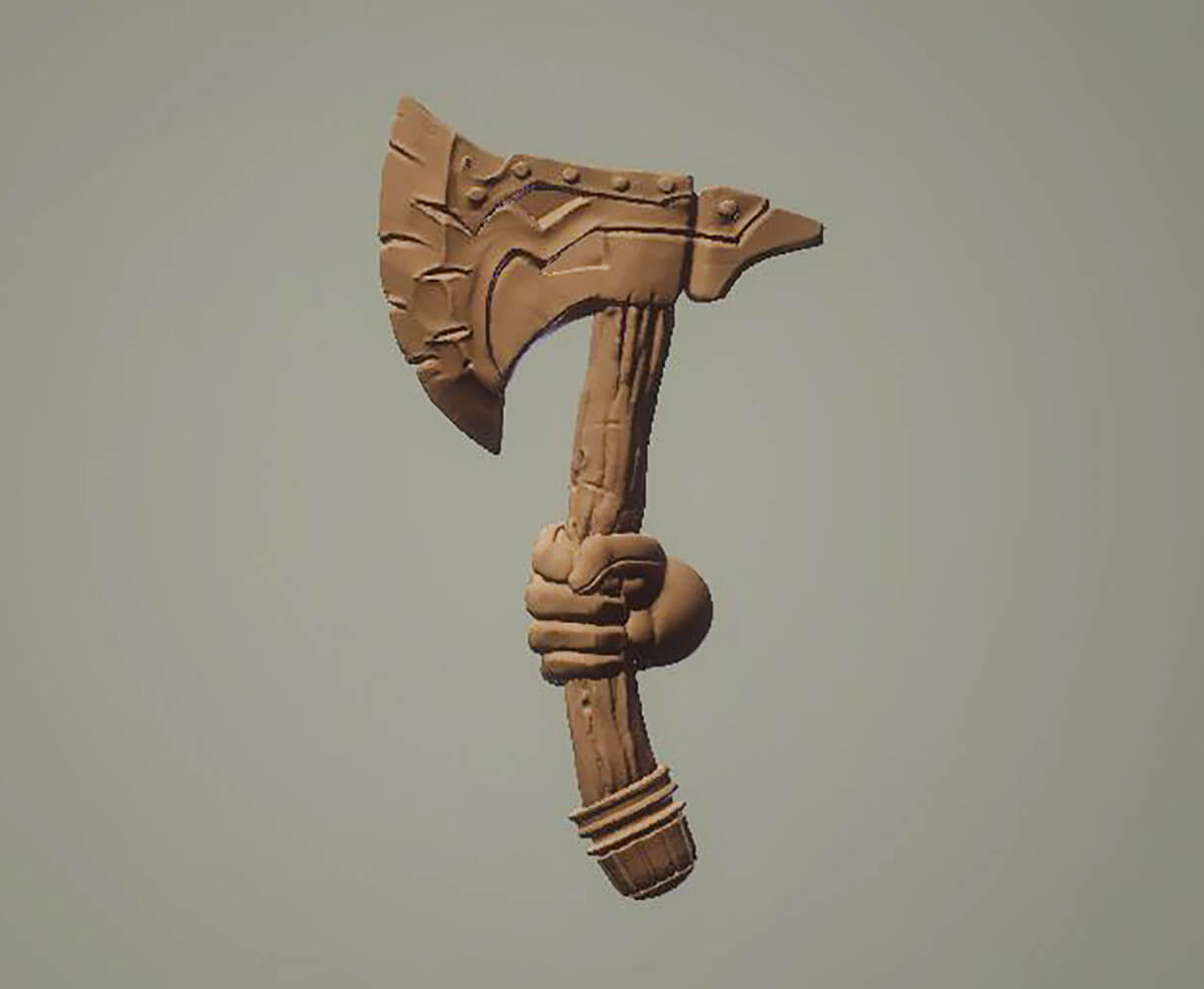 Dwarf Defender Female With Ax - 3D Model by 3DModelDesigner