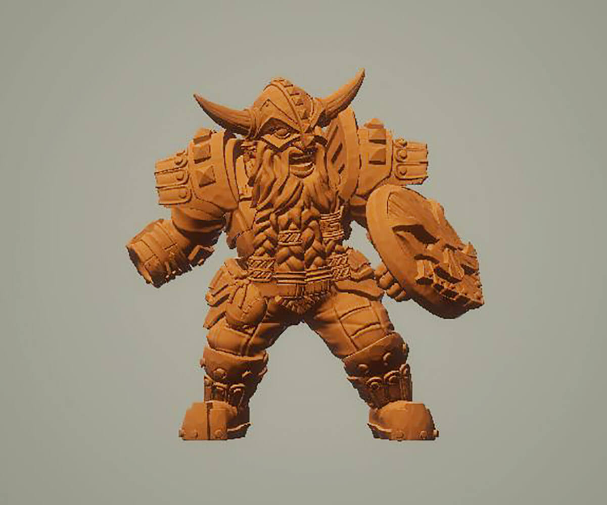 Dwarf Defender Male - 3D Print Model by 3DModelDesigner