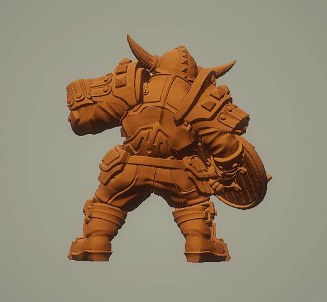 Dwarven Defender Male - 3D Print Model by 3DModelDesigner