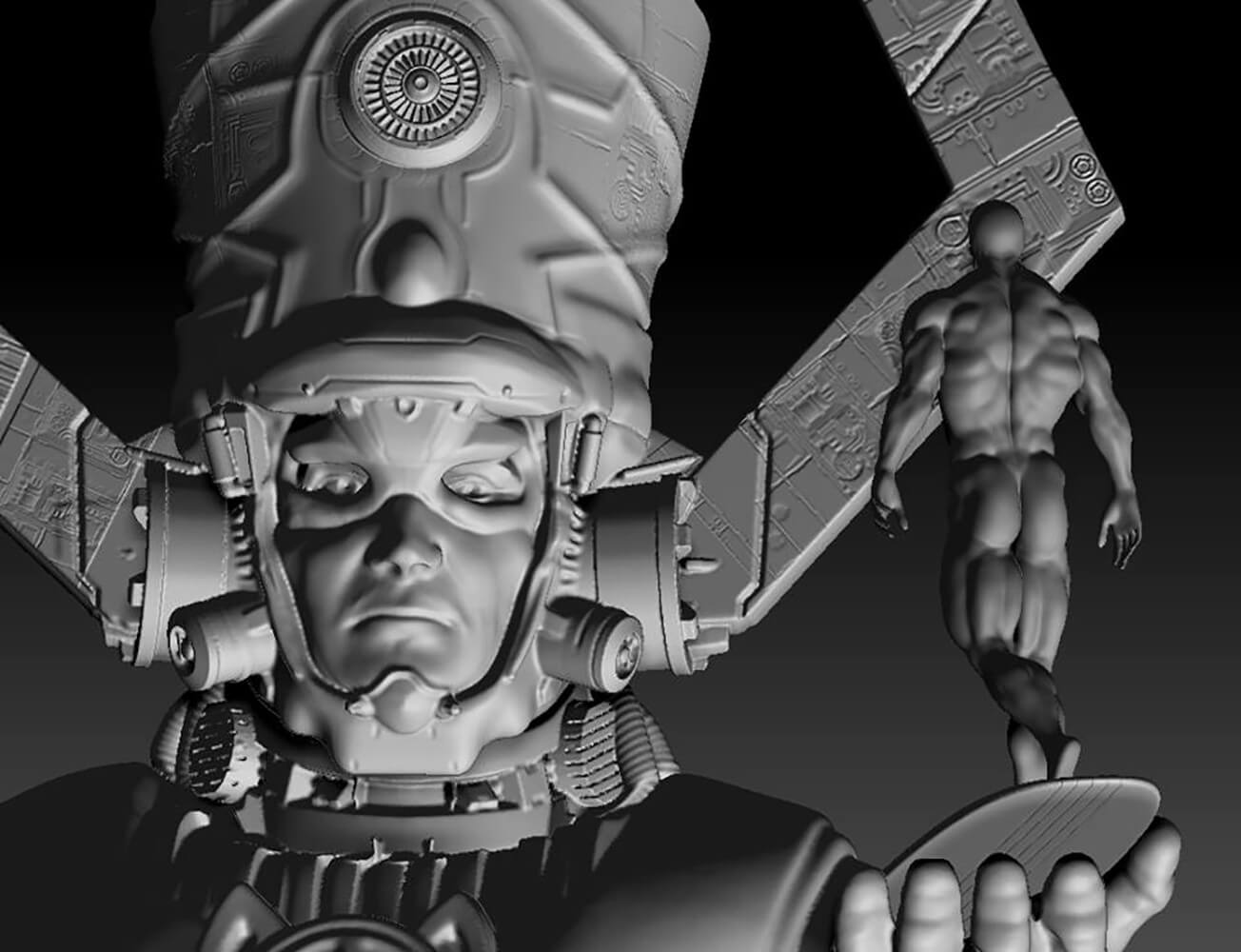 Galactus With Silver Surfer - 3D Model by 3DModelDesigner