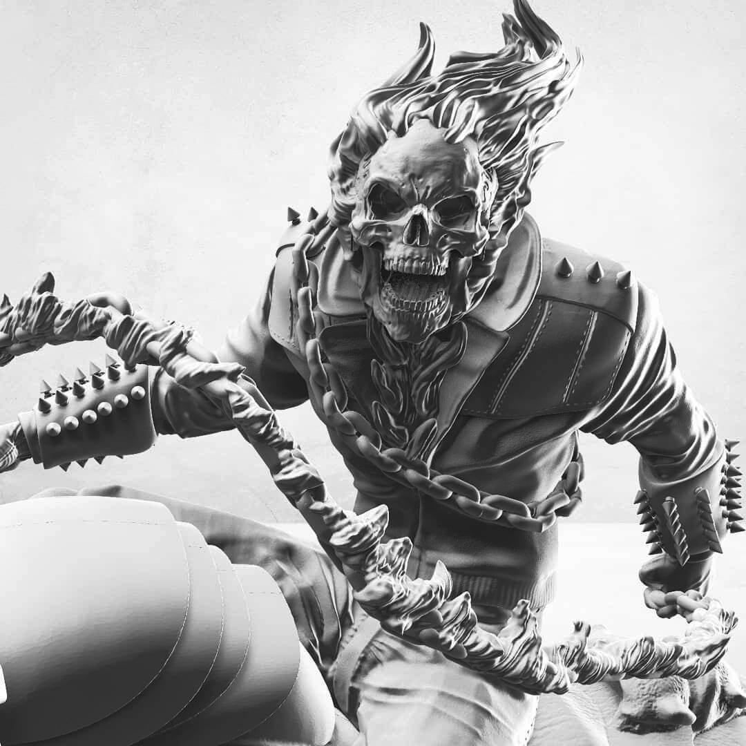 Ghost Rider on Motorbike - 3D Model by 3DModelDesigner