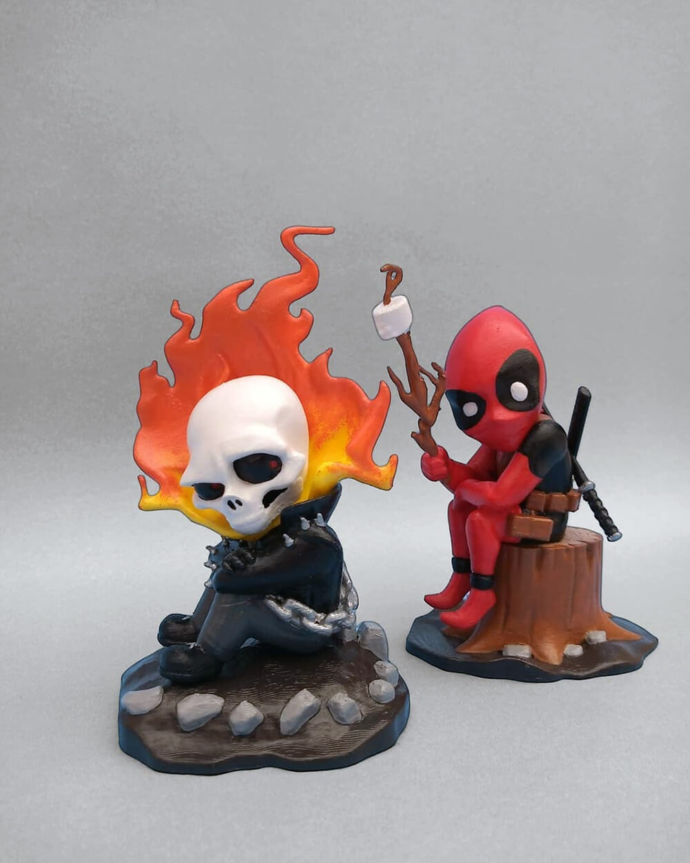 Ghost Rider Vs Deapool Chibi - 3D Model by 3DModelDesigner