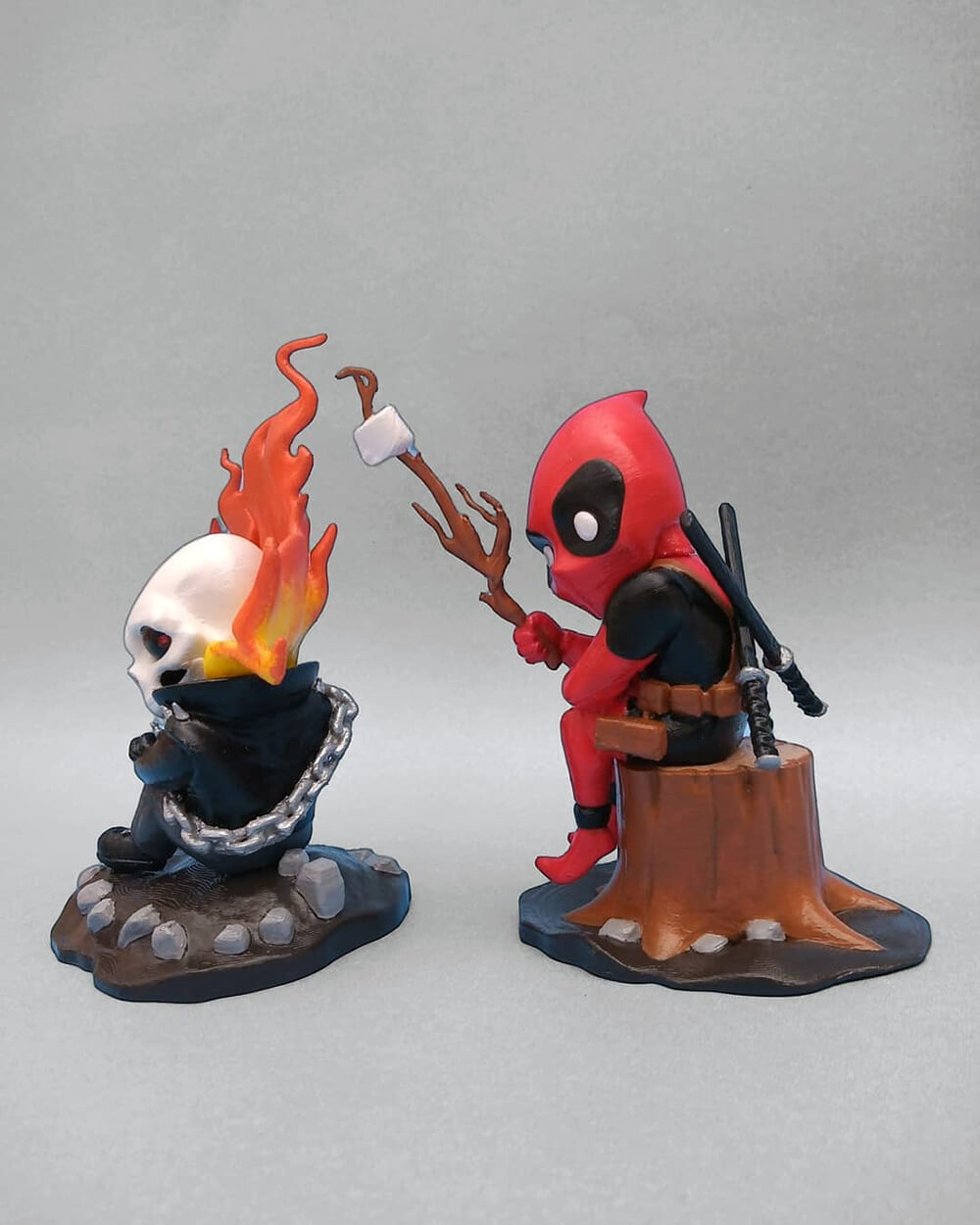 Ghost Rider Vs Deapool Chibi - 3D Print Model by 3DModelDesigner