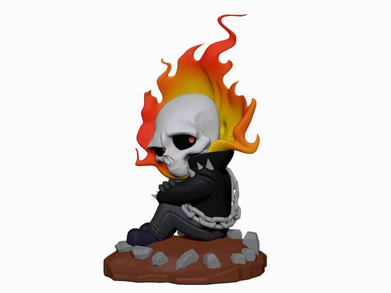 Ghost Rider Vs Deapool Chibi - 3D Model by 3DModelDesigner