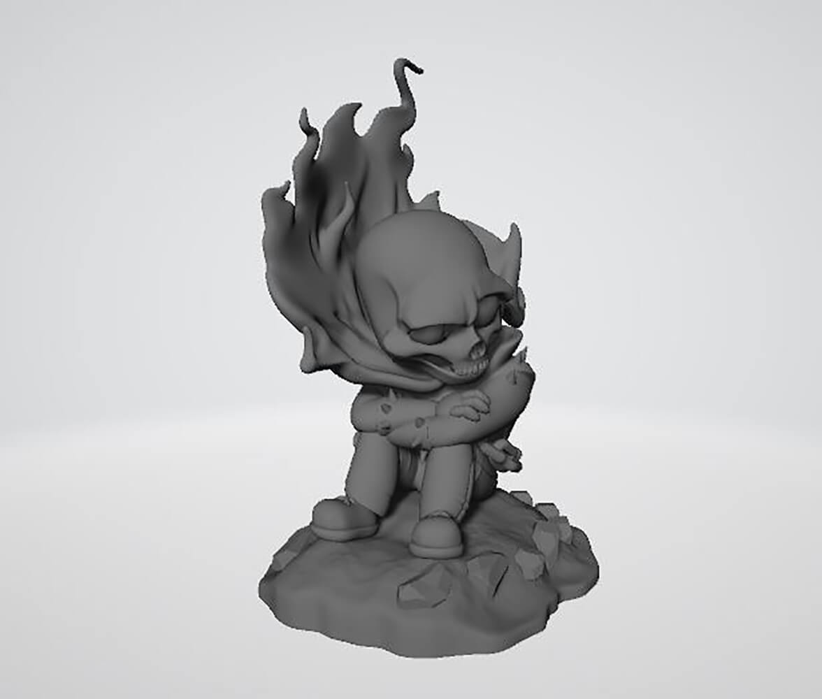Ghost Rider Vs Deapool Chibi - 3D Model by 3DModelDesigner