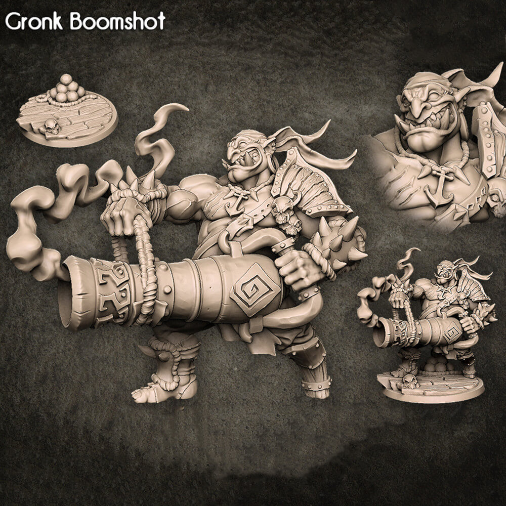 Gronk Boomshot - Ogre Cannoneer Hero 3D Print Model by 3DModelDesigner