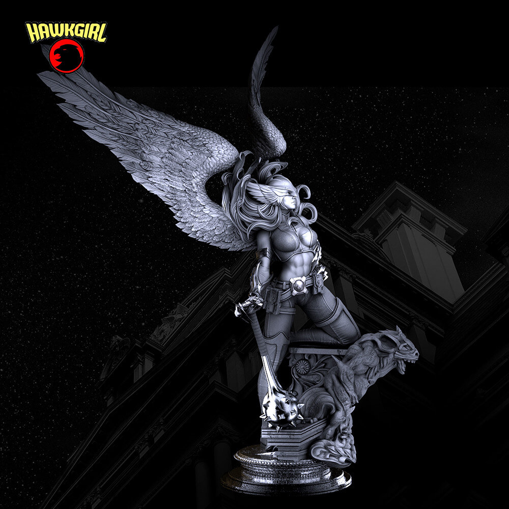 Hawkgirl Sculpture 3d Model By 3dmodeldesigner