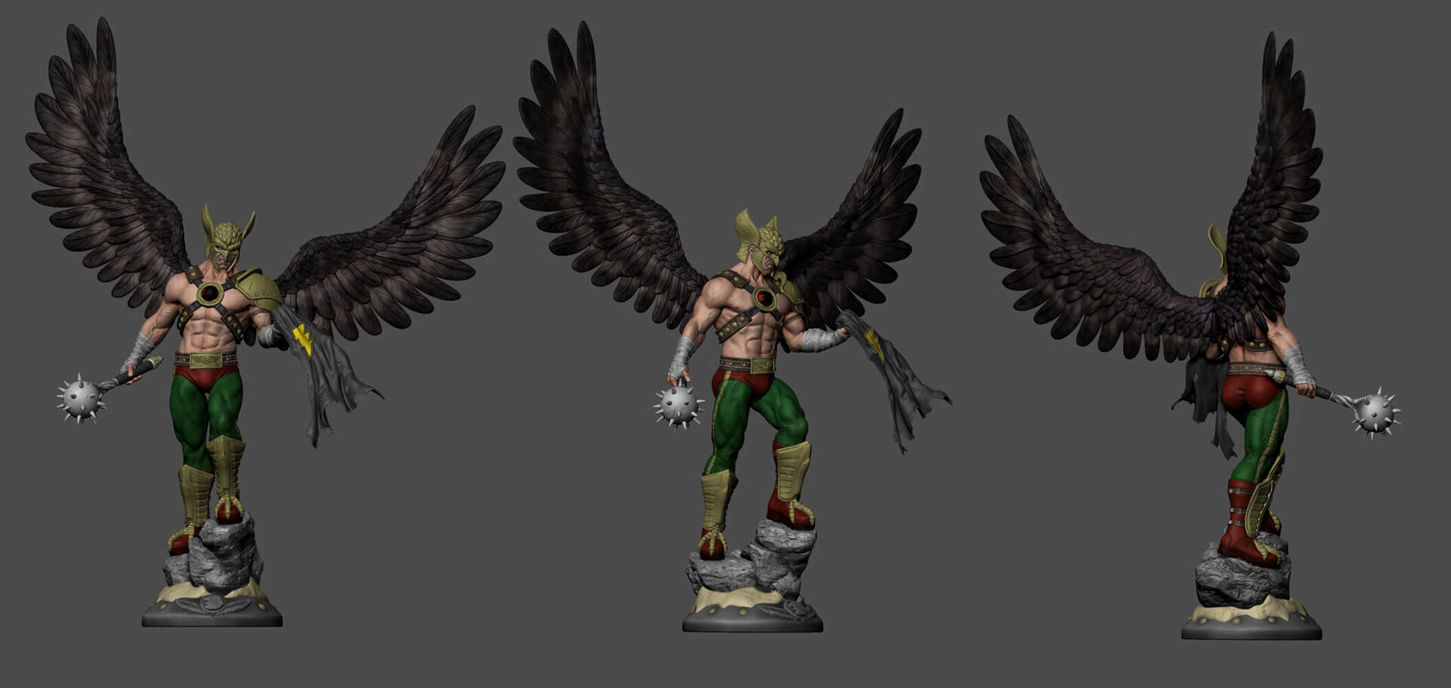 Hawkman Statue - 3D Model by 3DModelDesigner