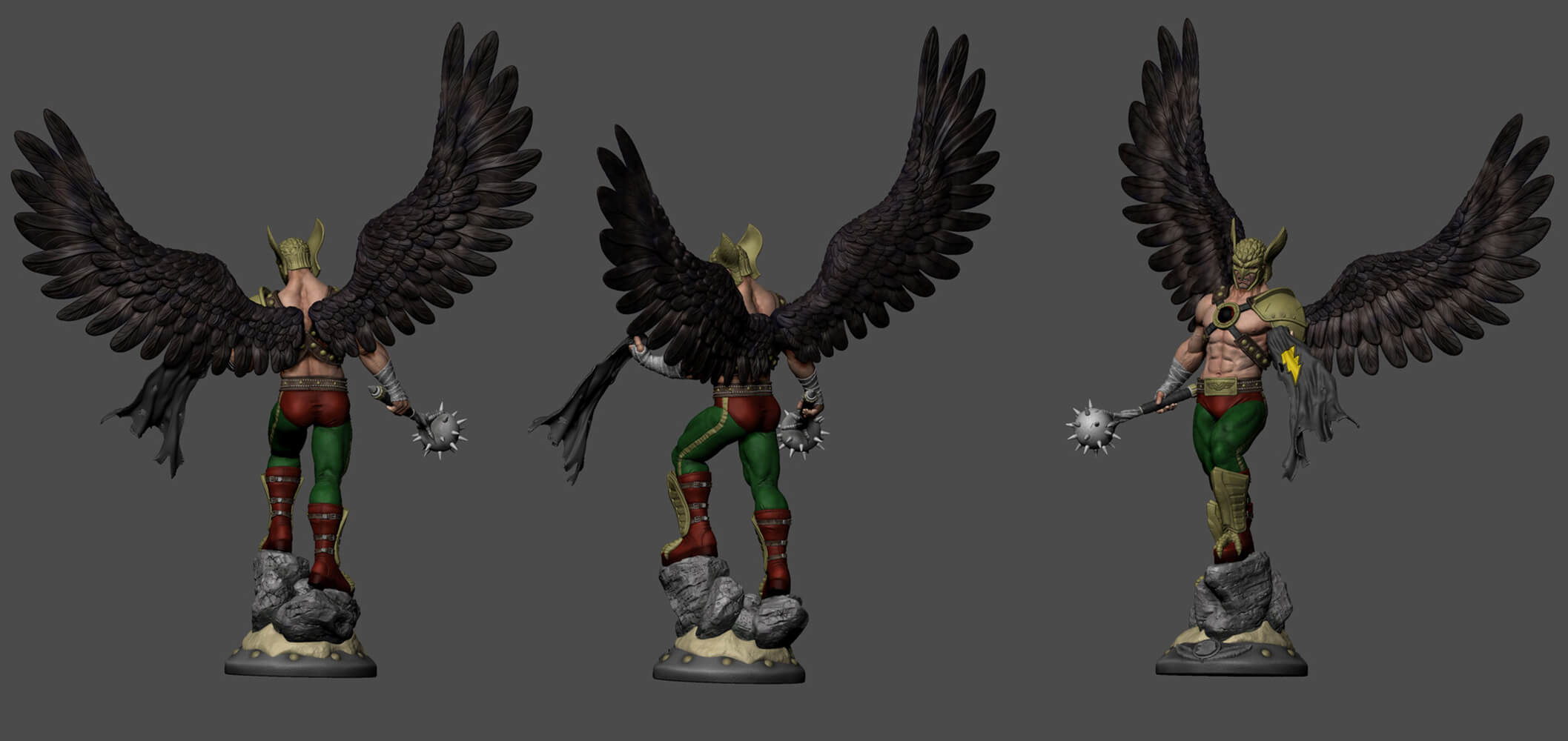 Hawkman Statue - 3D Model by 3DModelDesigner
