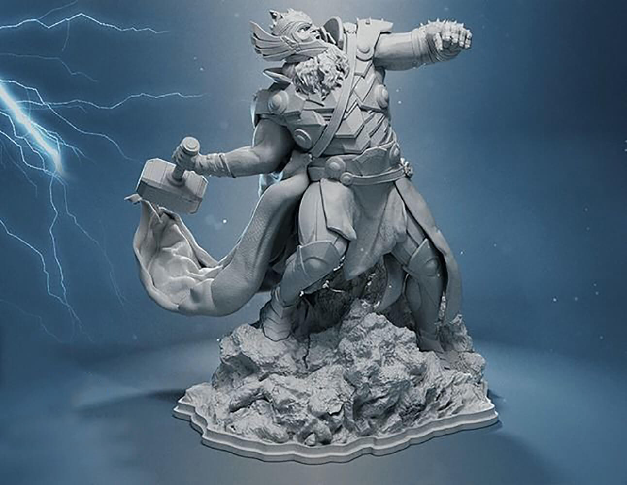 King Thor Statue - 3D Model by 3DModelDesigner