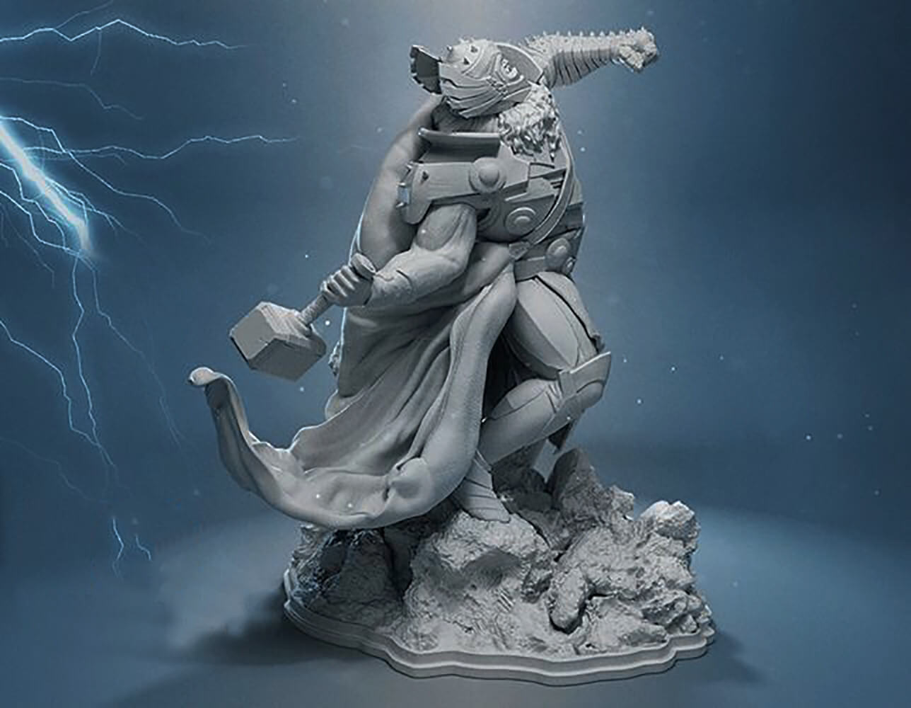 King Thor Statue - 3D Model by 3DModelDesigner