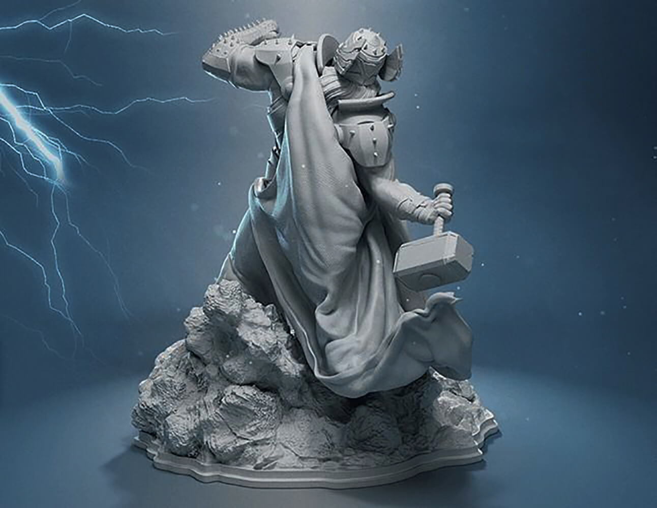 King Thor Statue - 3D Model by 3DModelDesigner