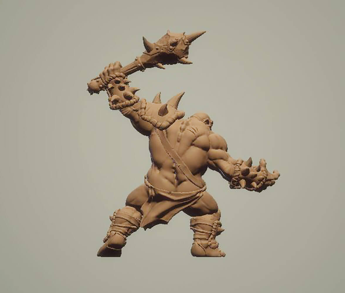 Ogre Warrior - 3D Print Model by 3DModelDesigner
