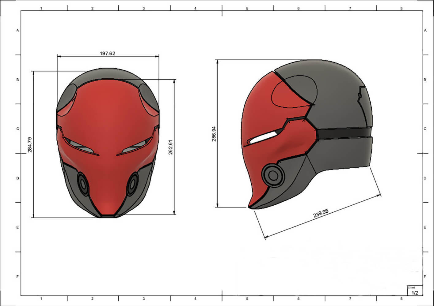 Red Hood Cyborg Ninja - 3D Print Model by 3DModelDesigner