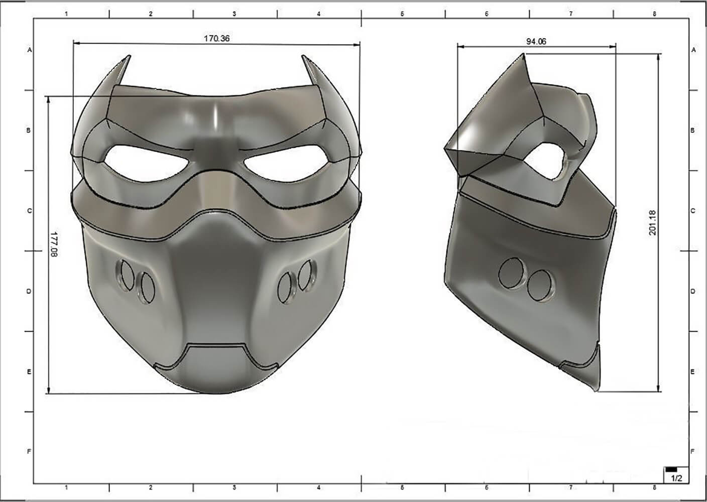 Red Hood Mask - 3D Print Model by 3DModelDesigner