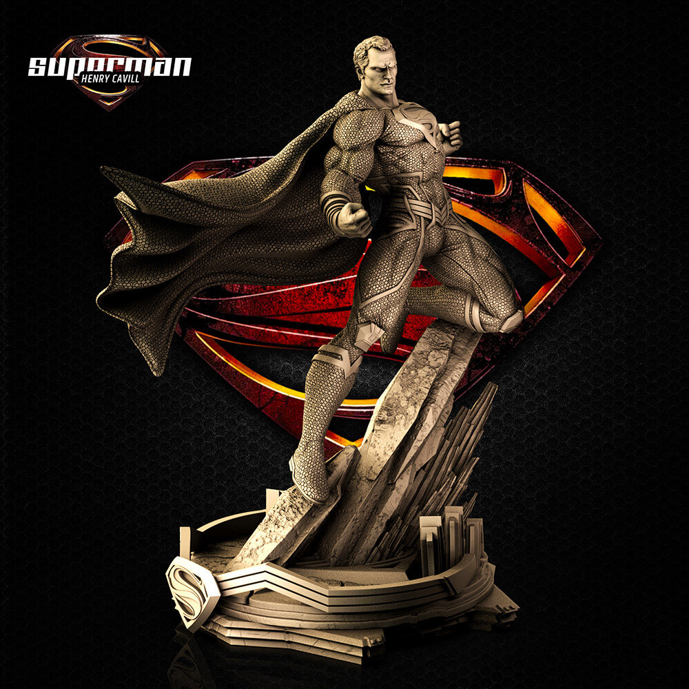 Superman Sculpture - 3D Model by 3DModelDesigner