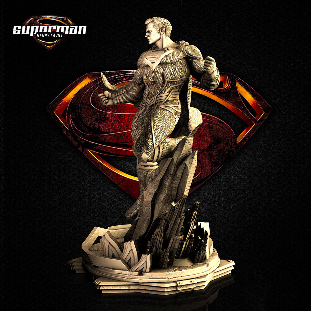 Superman Sculpture - 3D Model by 3DModelDesigner