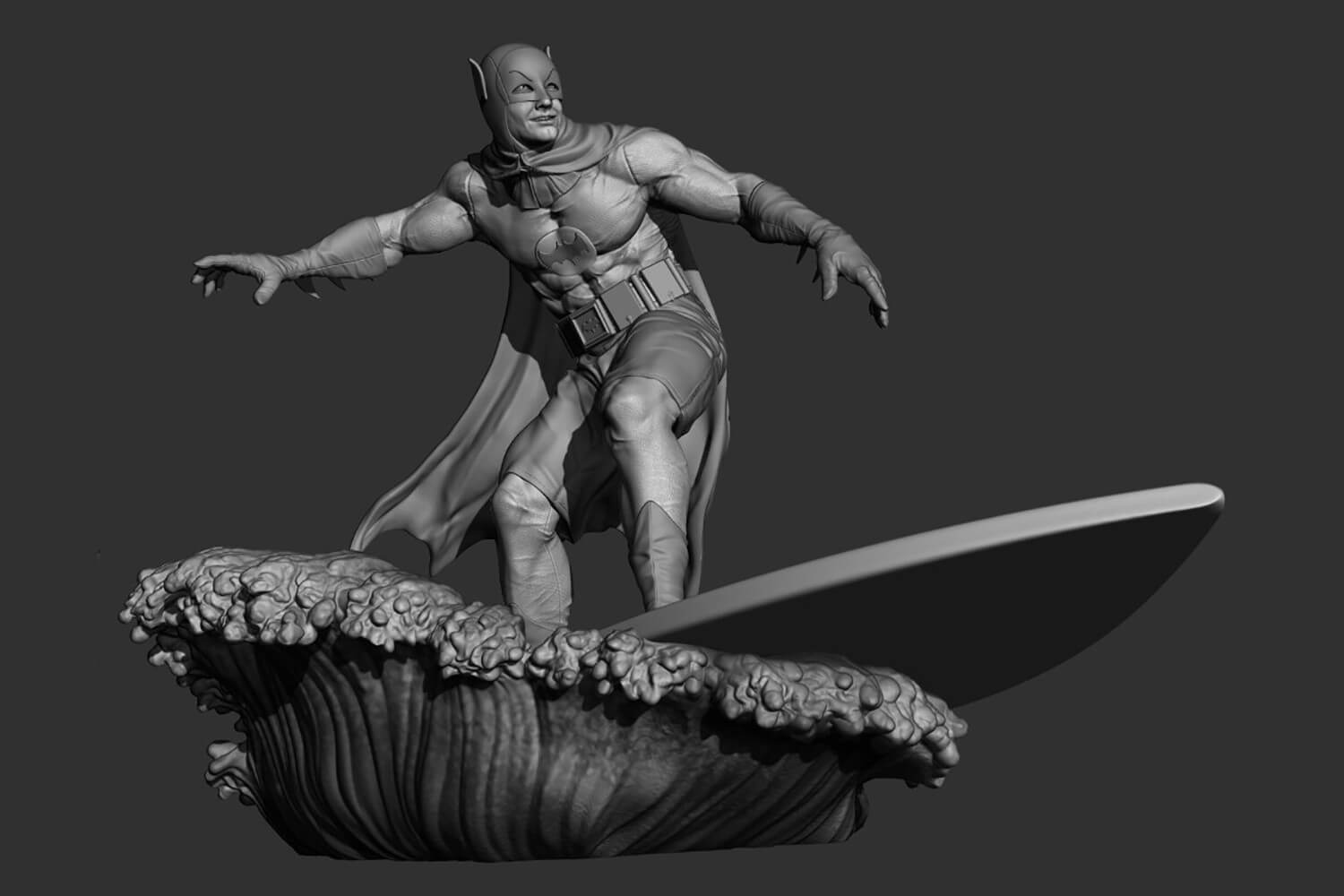 Surfing Batman - 3D Model by 3DModelDesigner