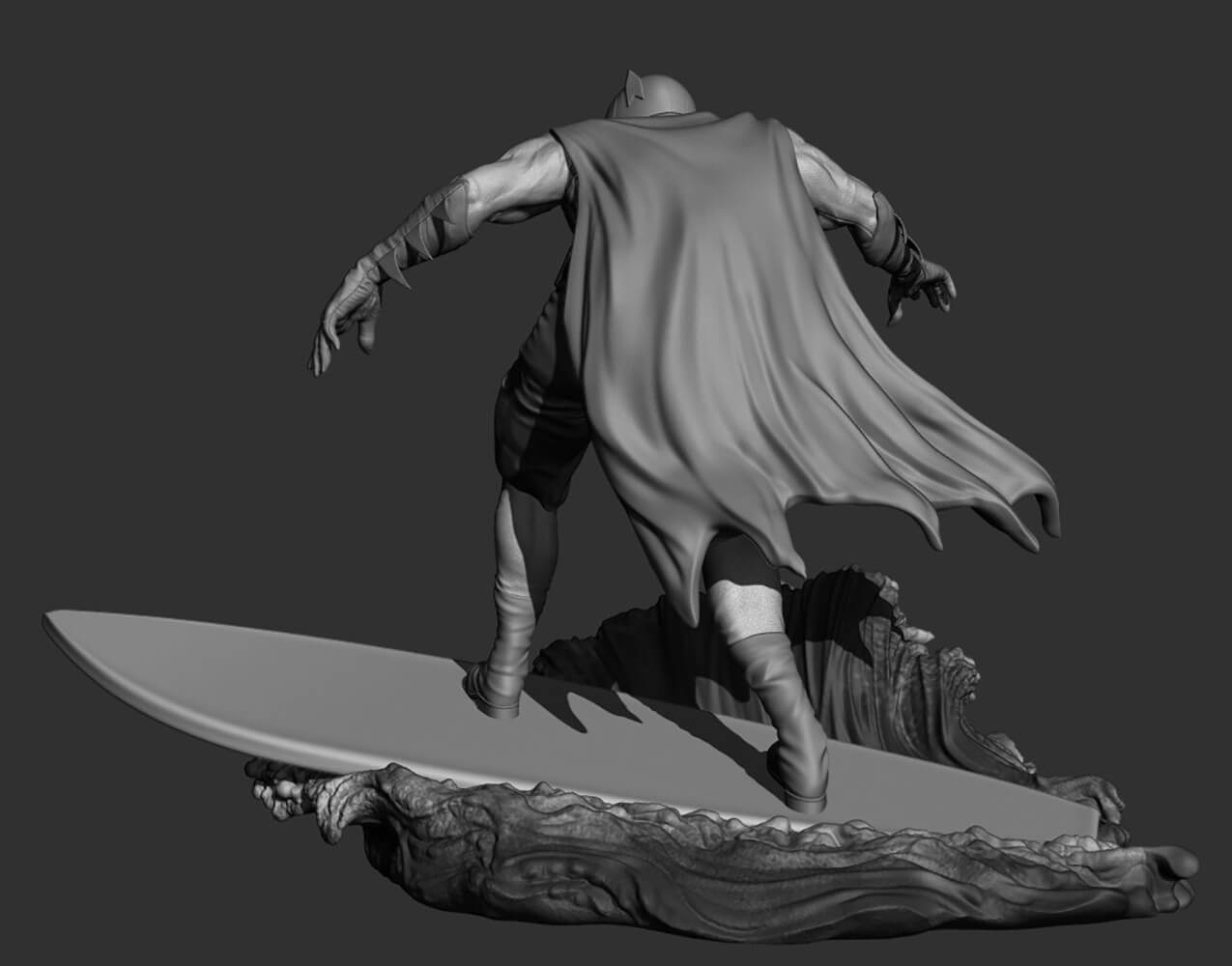 Surfing Batman - 3D Model by 3DModelDesigner