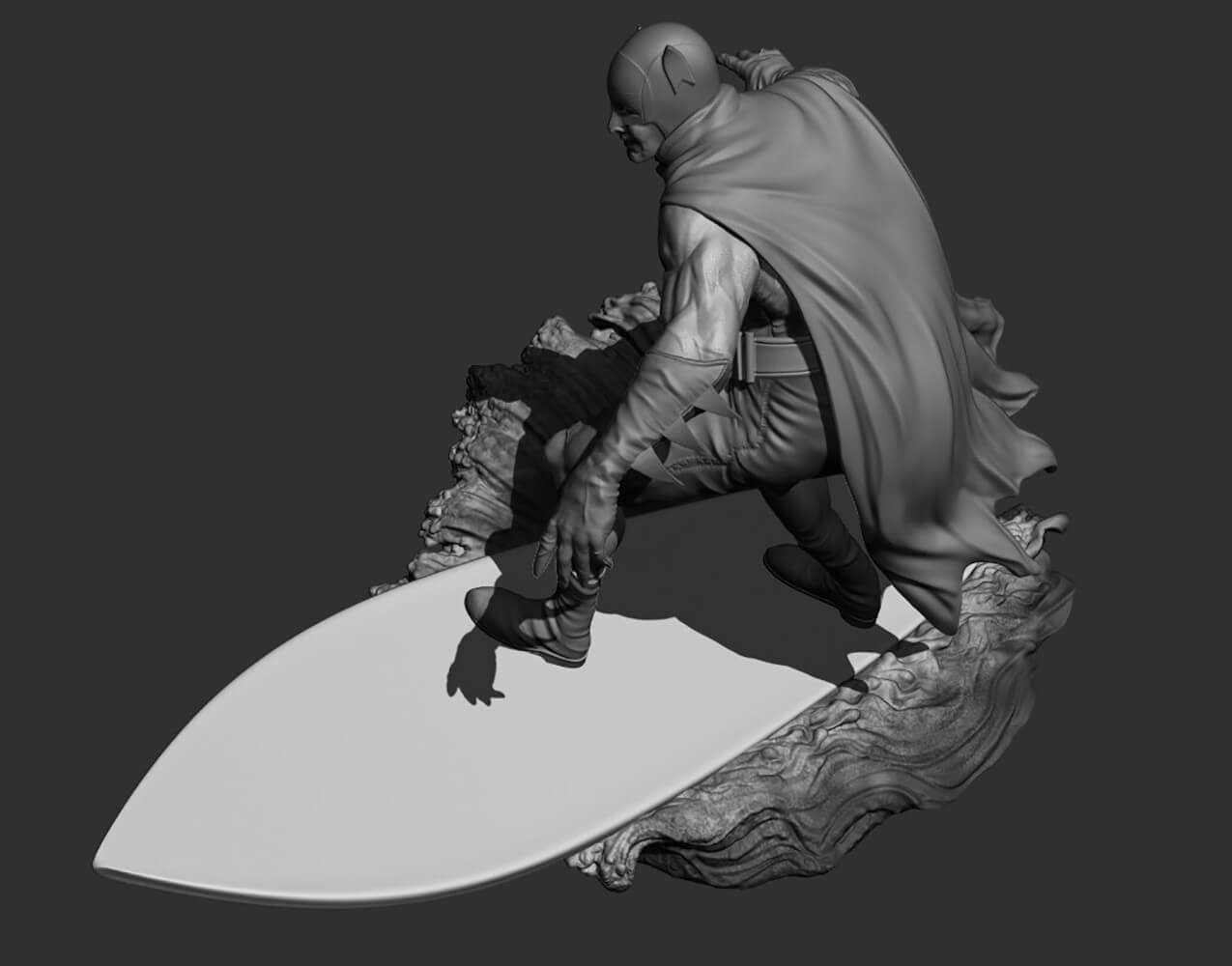 Surfing Batman - 3D Model by 3DModelDesigner