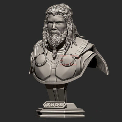 Thor Bust Avengers Endgame - 3D Print Model by 3DModelDesigner