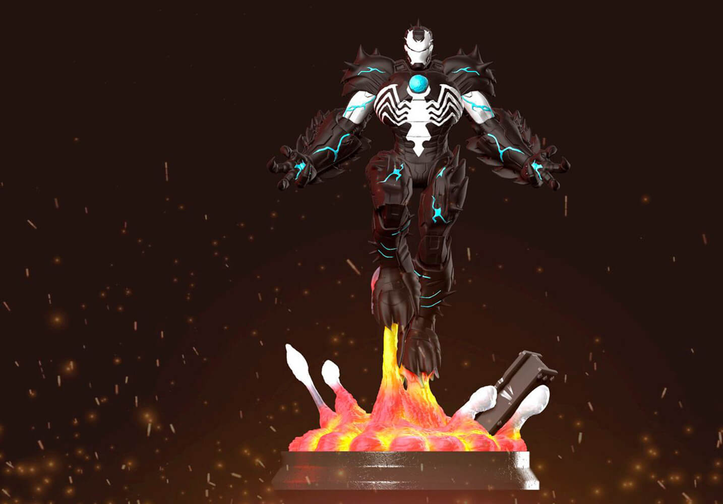 Venomized Iron Man - 3D Print Model by 3DModelDesigner